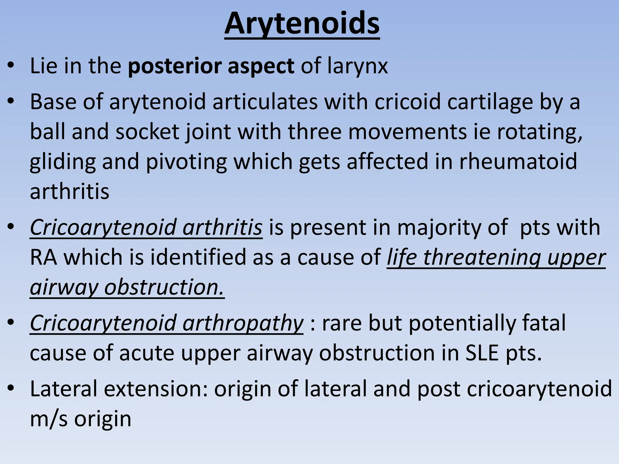 Respiratory anatomy with anaesthetic implications and applied radiology ...