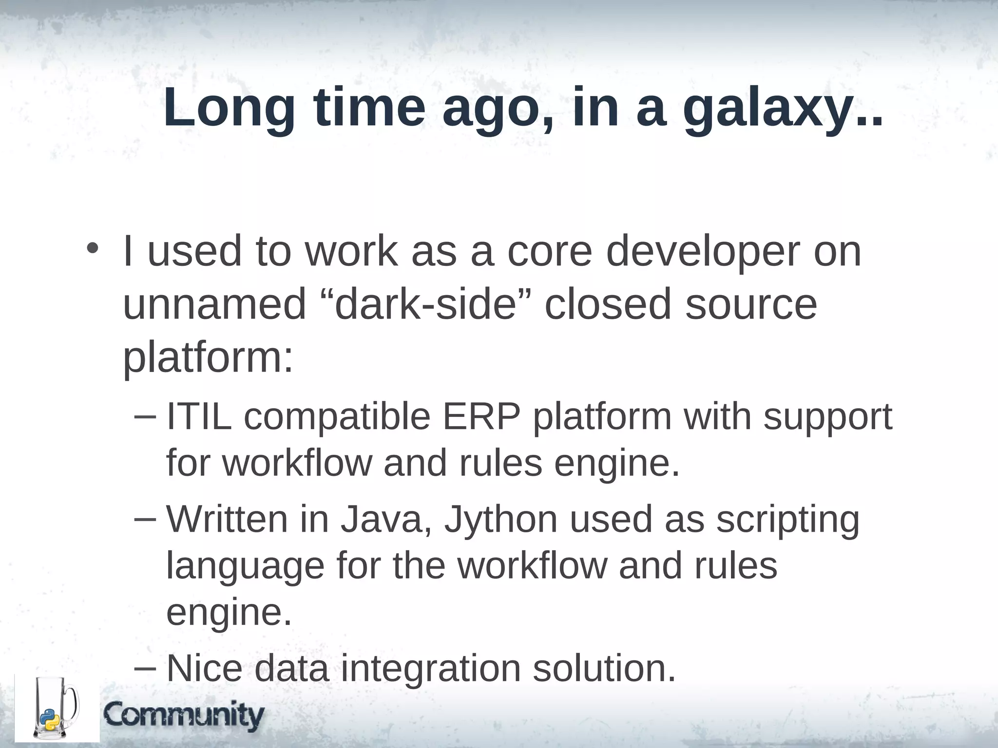 Jython In Workflow And Rules Engines Ppt