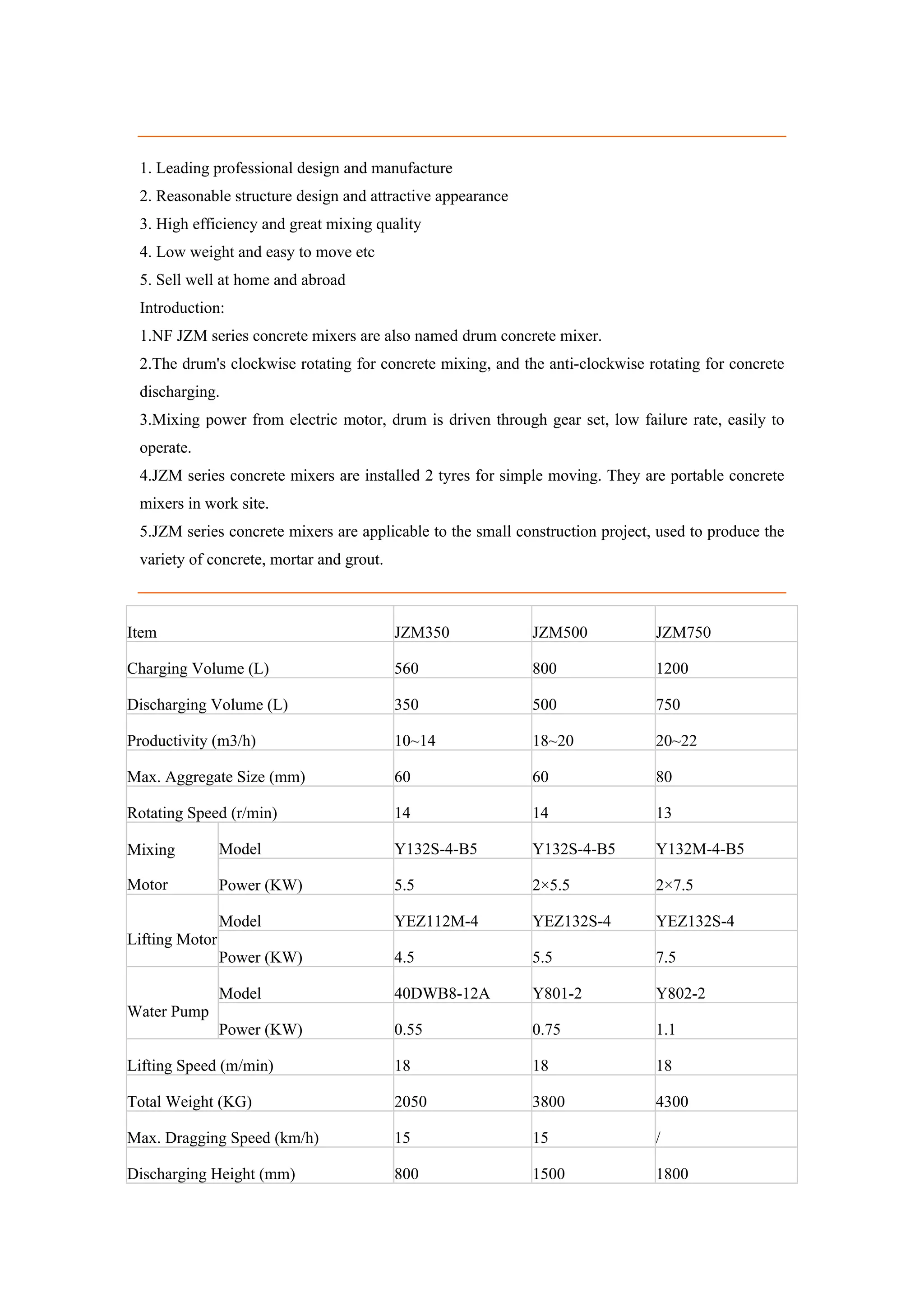 Jzm single shaft concrete mixer | PDF