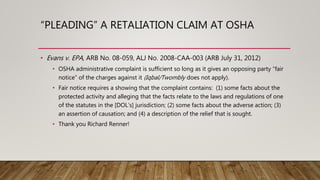 Representing Whistleblowers at OSHA | PPT