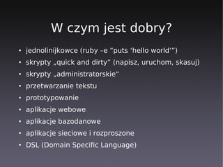 Język Ruby - wprowadzenie | PPT