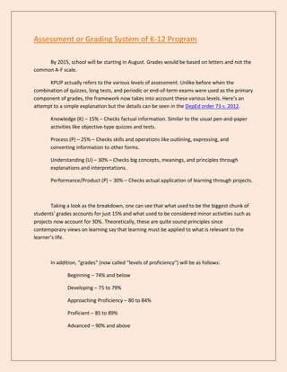 K 12 basic education program | PDF