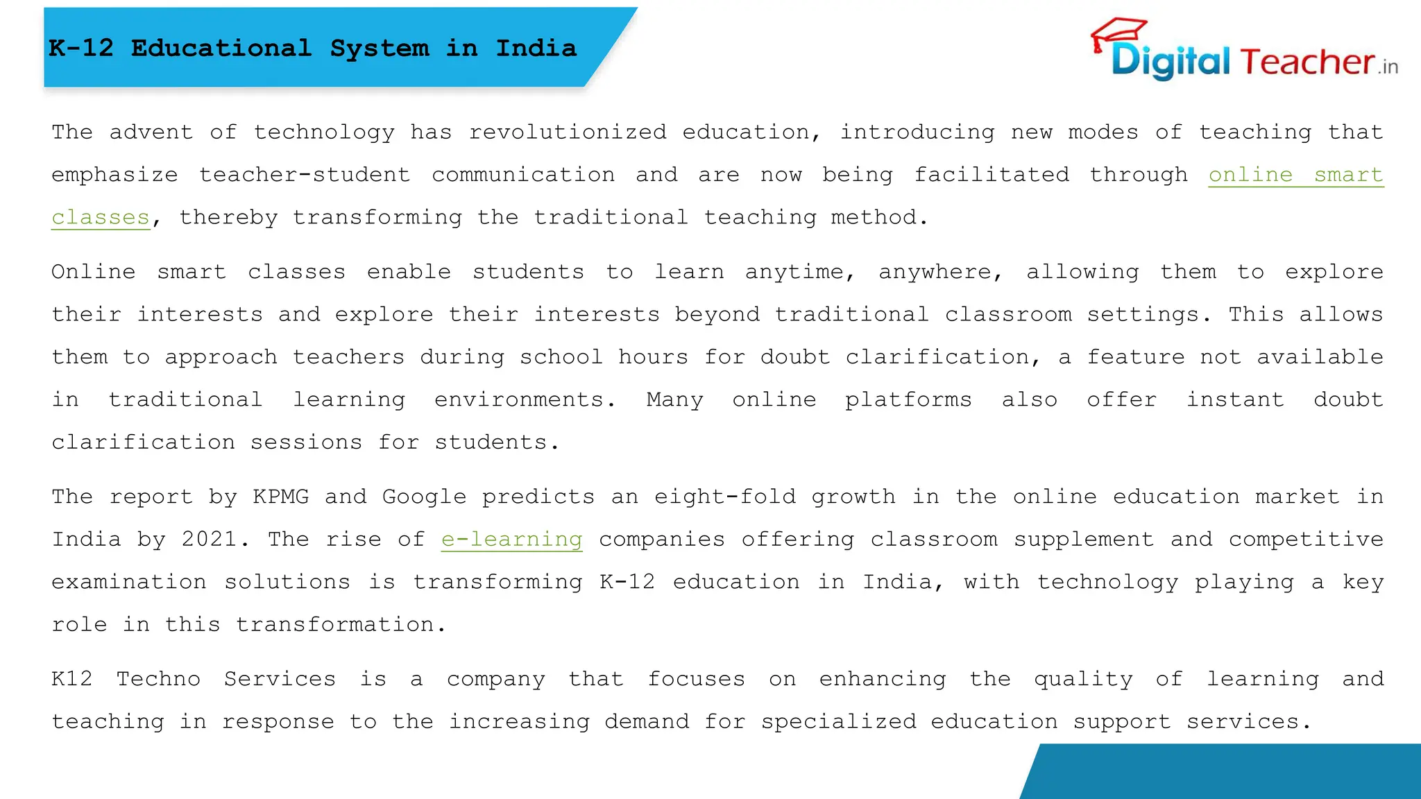 K-12 Educational System in India - Digital Teacher.pptx