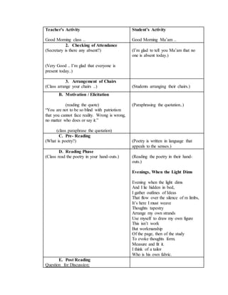K 12 eng. gr.7 (when the light dims) poem | PDF