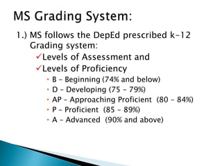 MS K-12 Grading System | PPTX