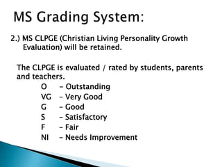 MS K-12 Grading System | PPTX