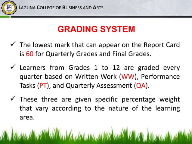 K-12 Grading System | PPTX