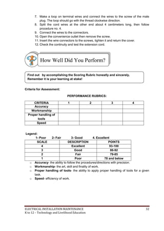 K-12 Module in TLE 8 (Electrical) 3rd Grading | PDF
