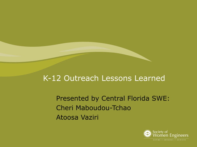 K-12 Outreach Lessons Learned | PPT | Education