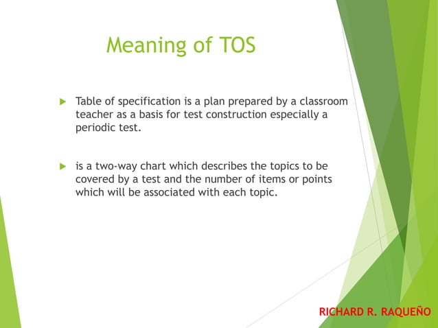 K-12 Table of Specifications (TOS).pptx