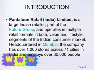 HR Policies of PANTALOONS | PPT