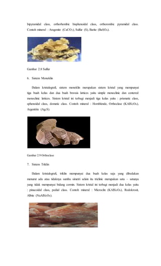 contoh laporan praktikum kristalografi dan mineralogi | DOCX