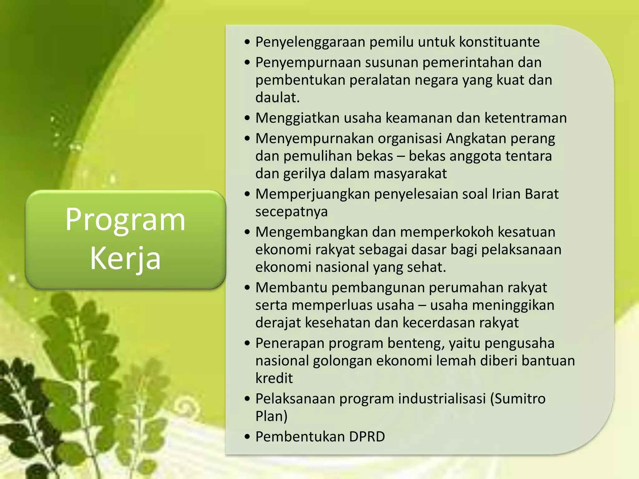 Kabinet Natsir dan Kebijakan Gunting Syarifuddin | PPTX