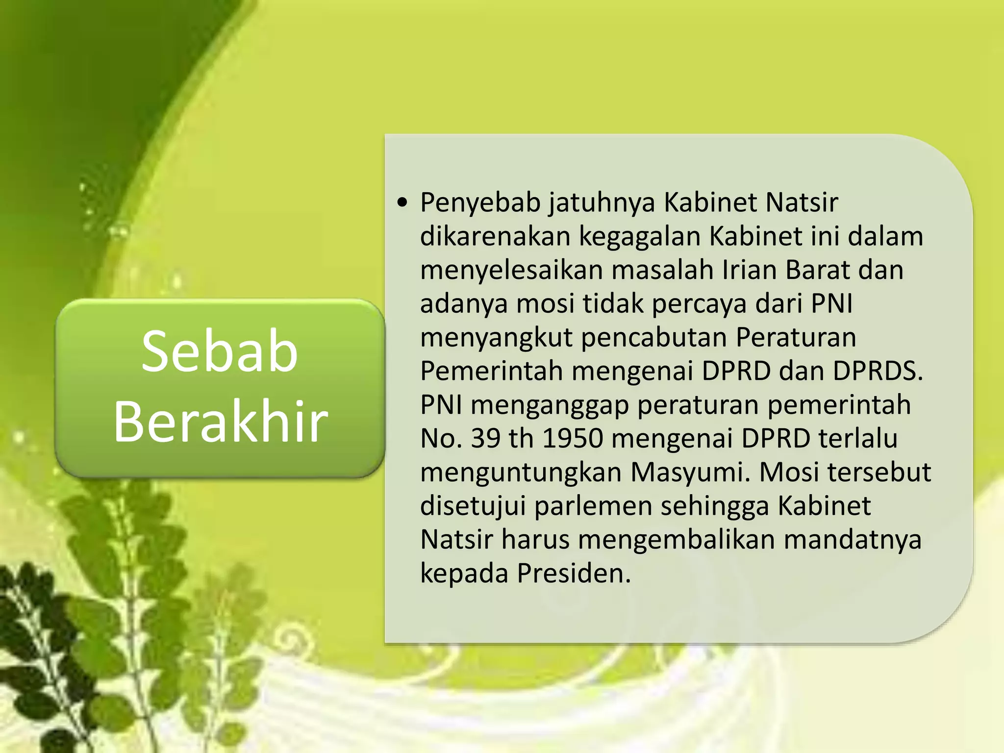 Kabinet Natsir dan Kebijakan Gunting Syarifuddin | PPTX