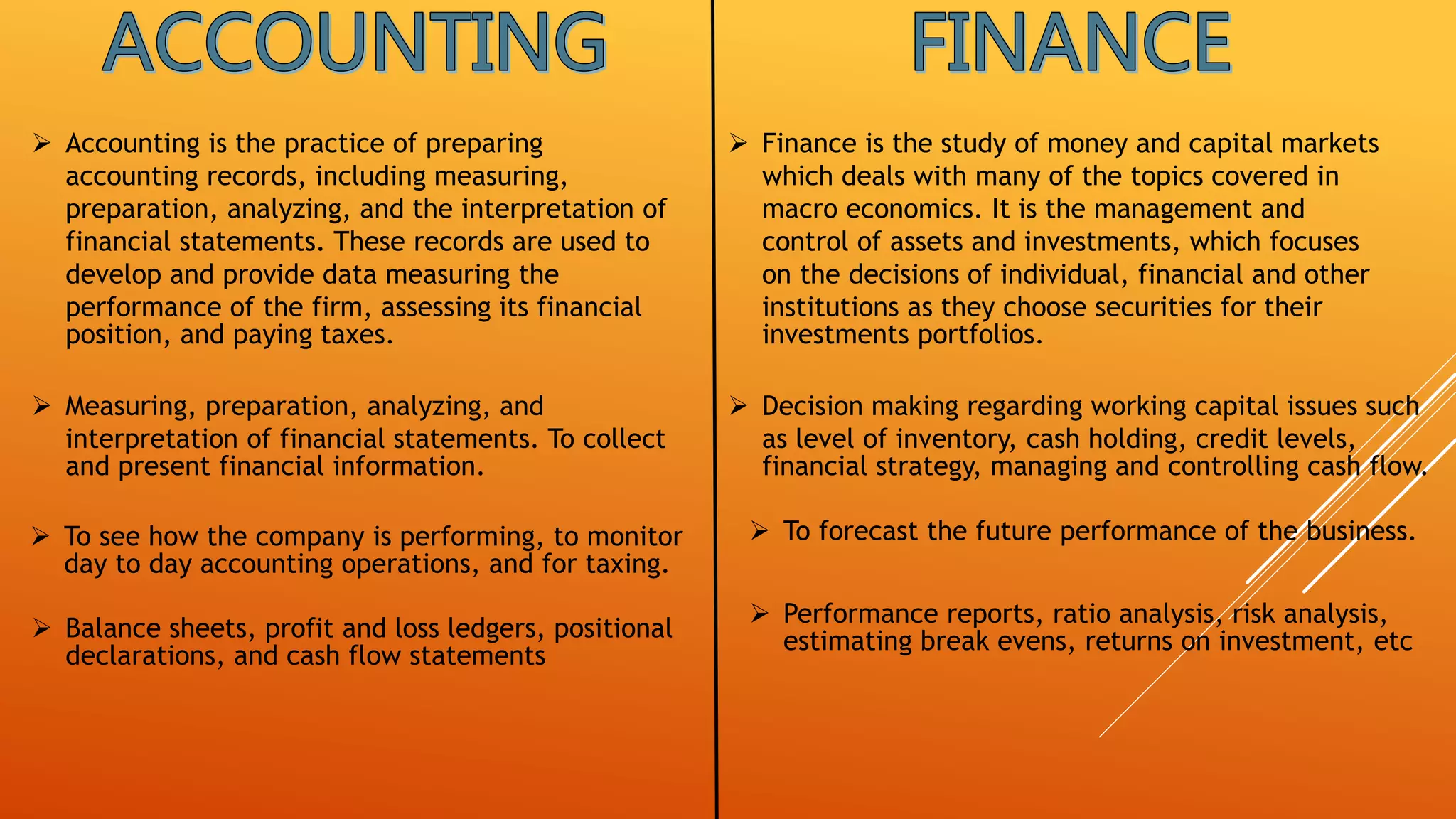finance vs accounting | PPTX