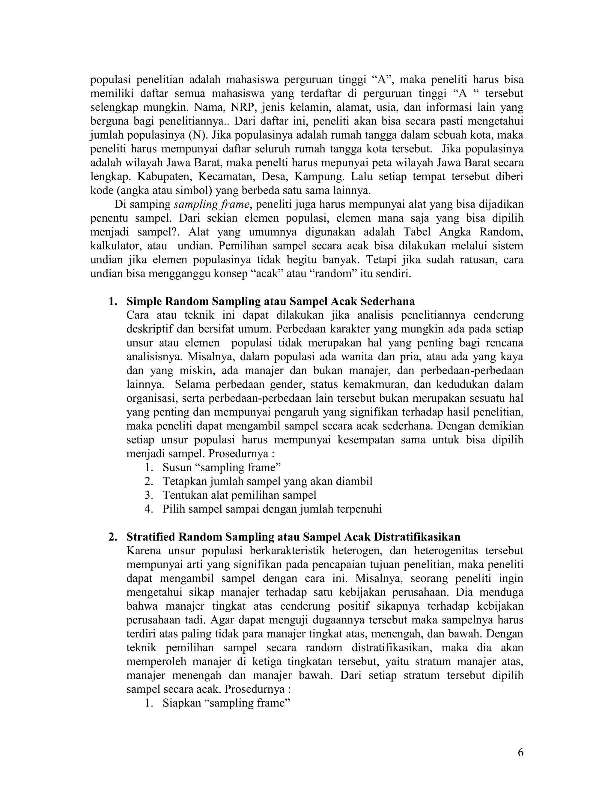Teknik Sampling | PDF