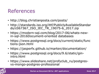 .NET Fest 2017. Константин Проскурдин. Marten как хранилище документов для .NET приложений | PPTX