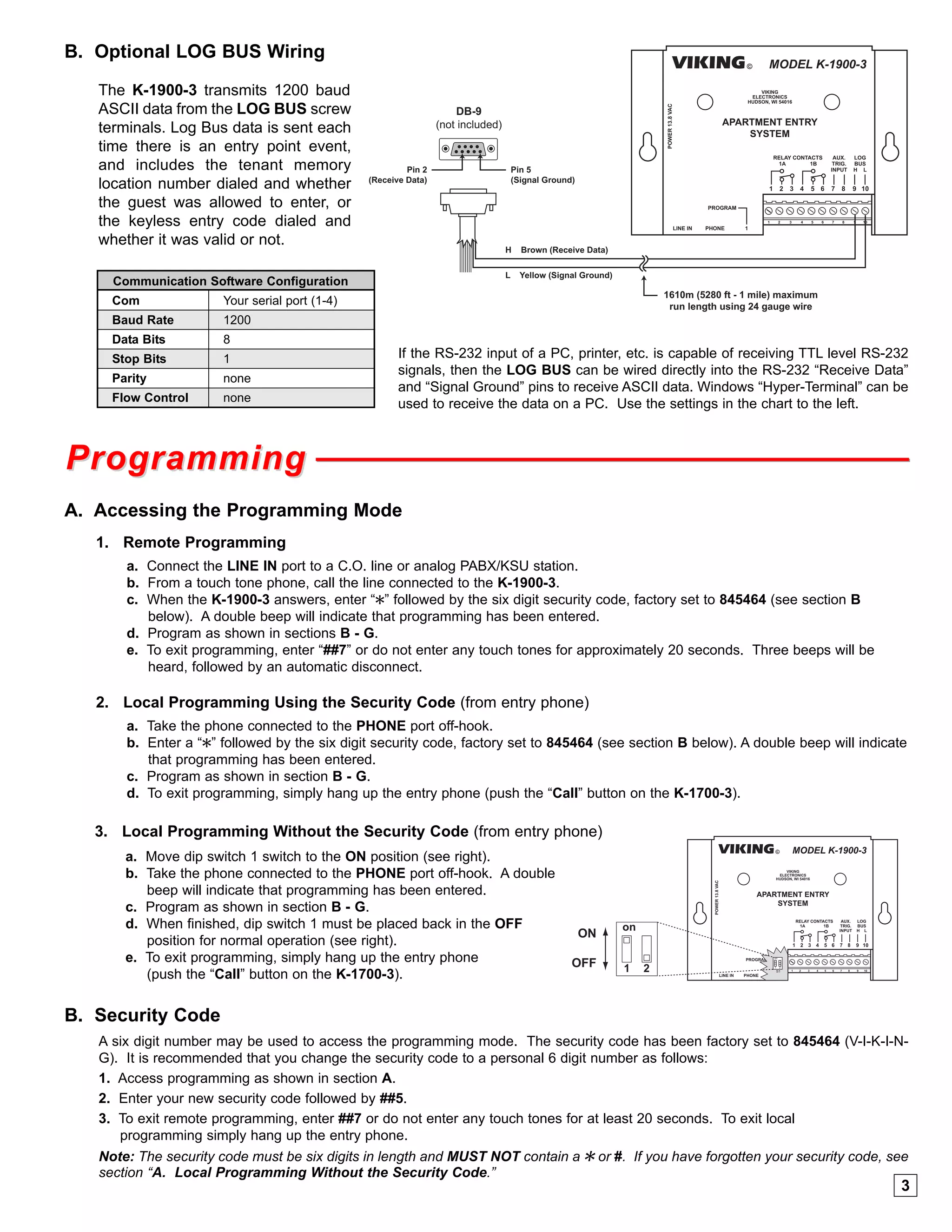 Viking K 1900-3 - Door Entry Dialer 250 apt | PDF