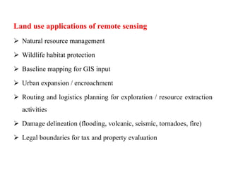 Remote Sensing and GIS in Land Use / Land Cover Mapping | PPTX