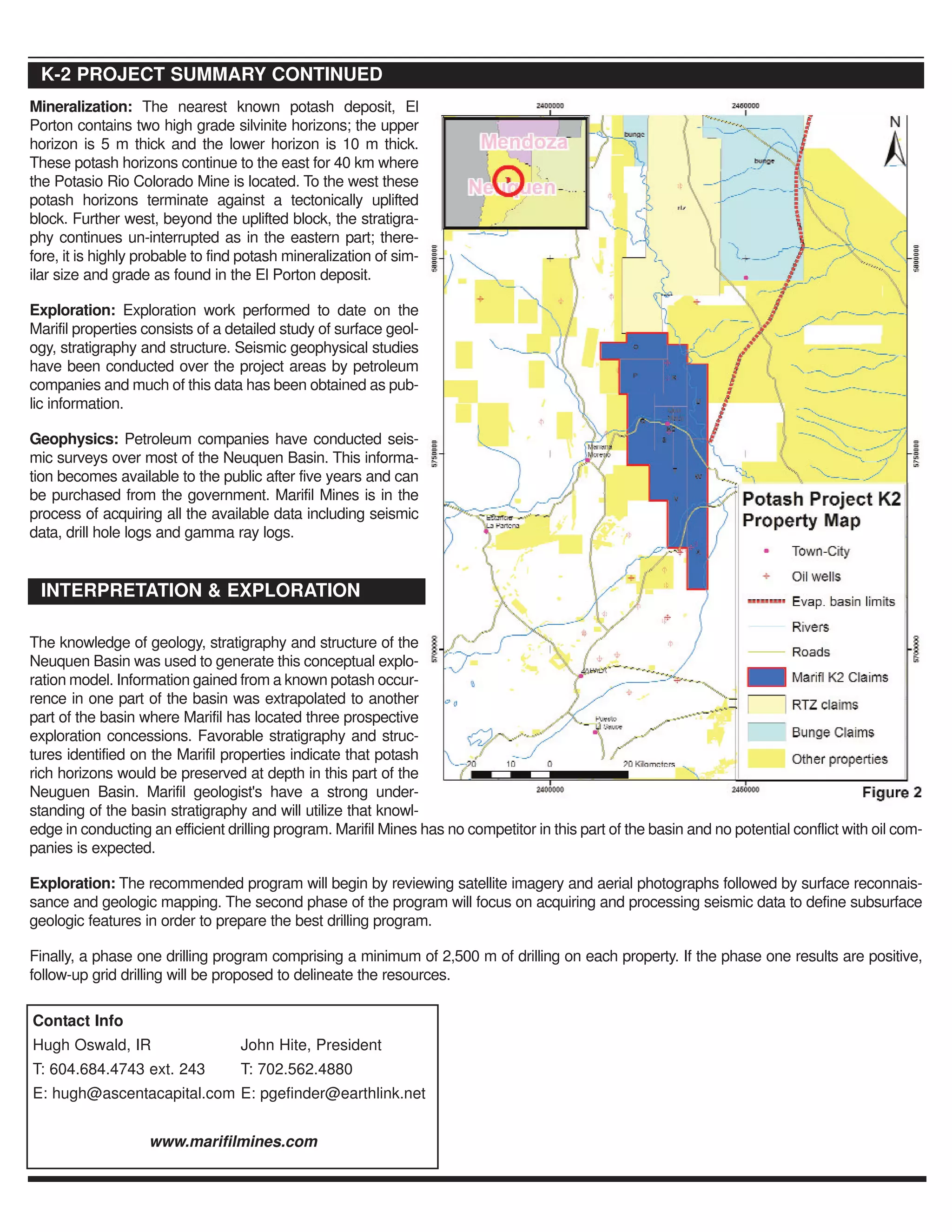 Marifil Mines K-2 Potash Project Fact Sheet | PDF