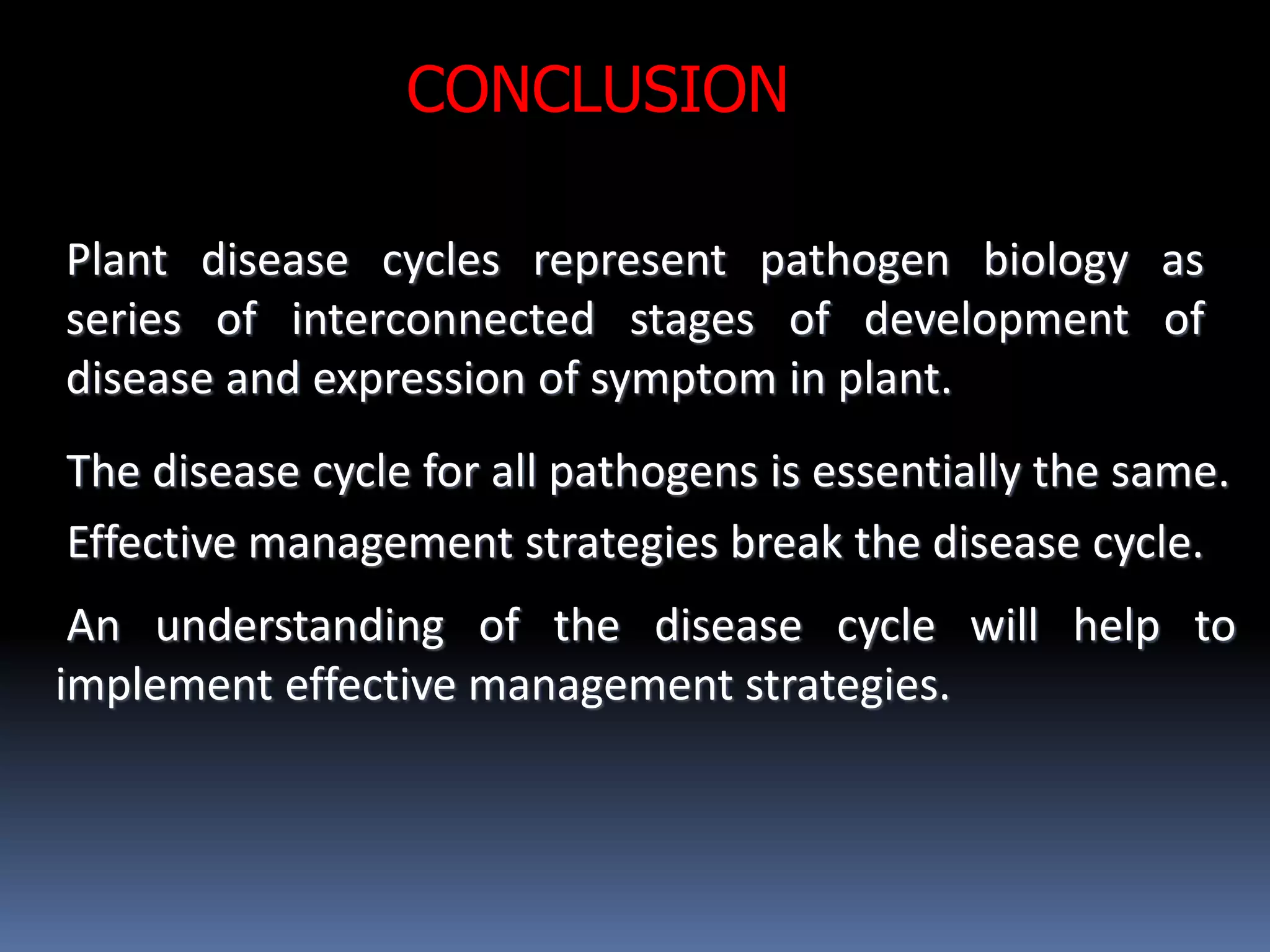 ROLE OF DISEASE CYCLE STUDY IN MANAGEMENT OF PLANT DISEASES | PPT