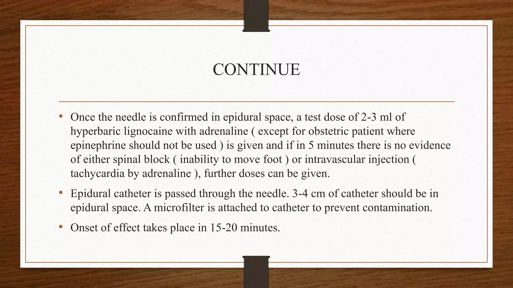 K. Mohan Epidural Anesthesia Presentation | PPTX