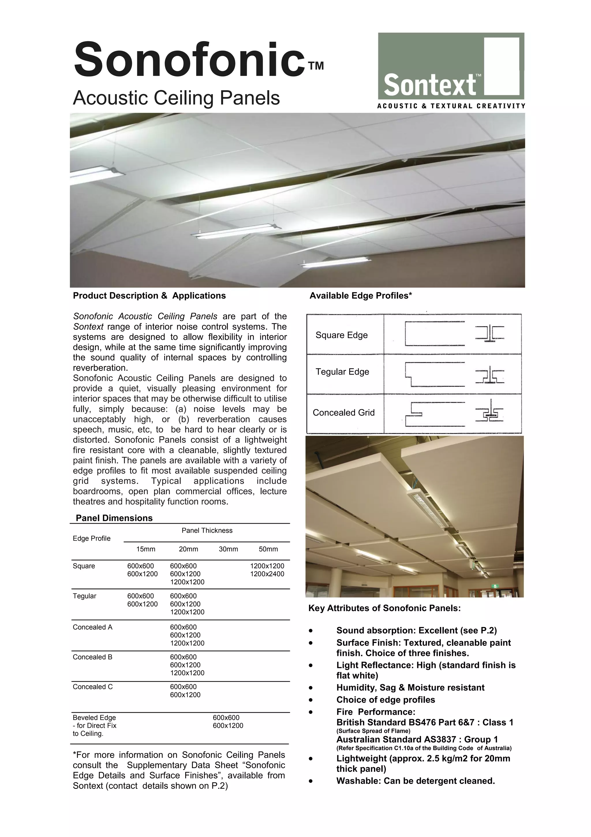 Sonofonic Ceiling Panels | PDF