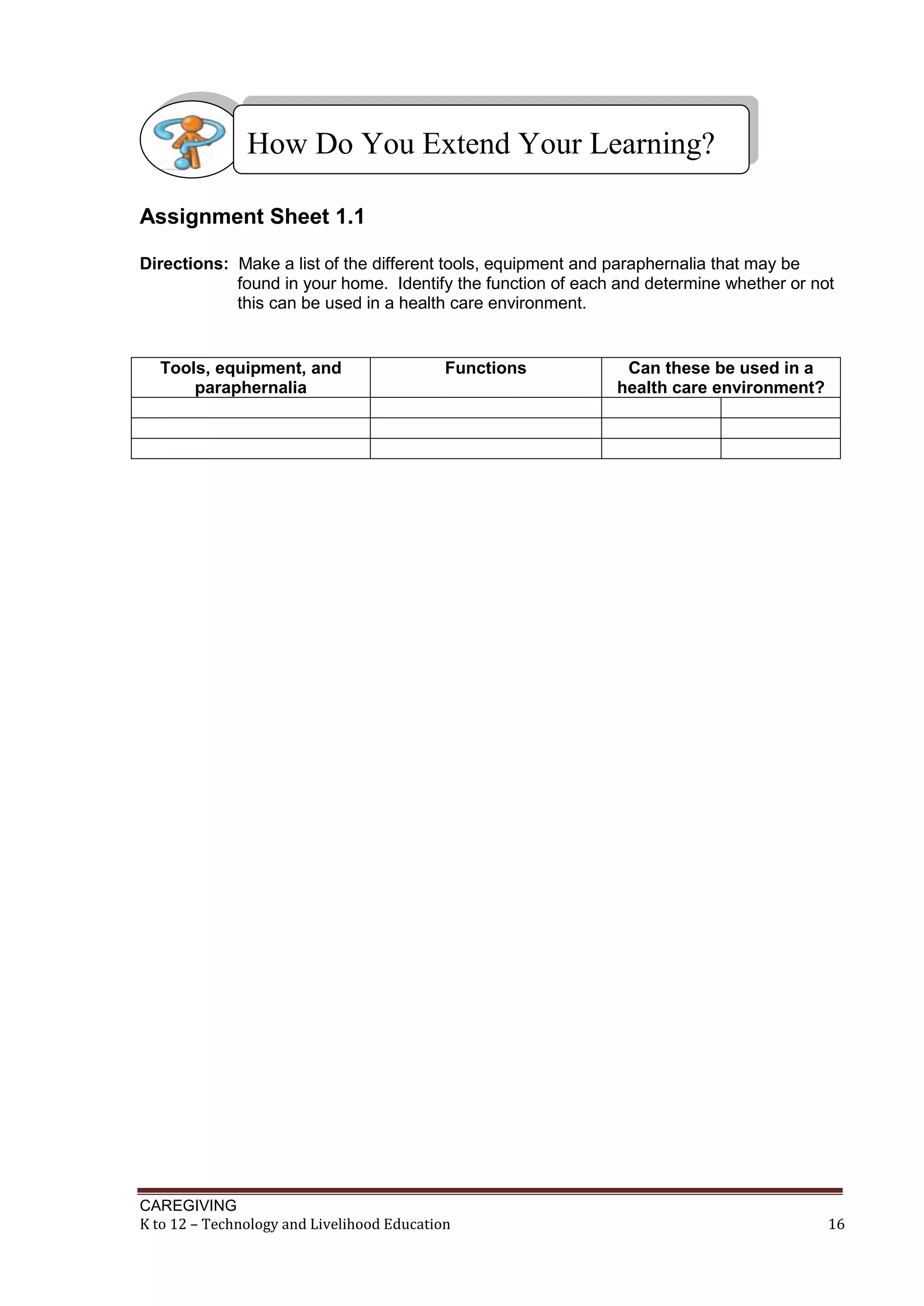 CARE GIVING Grade 8 Learning Module | PDF