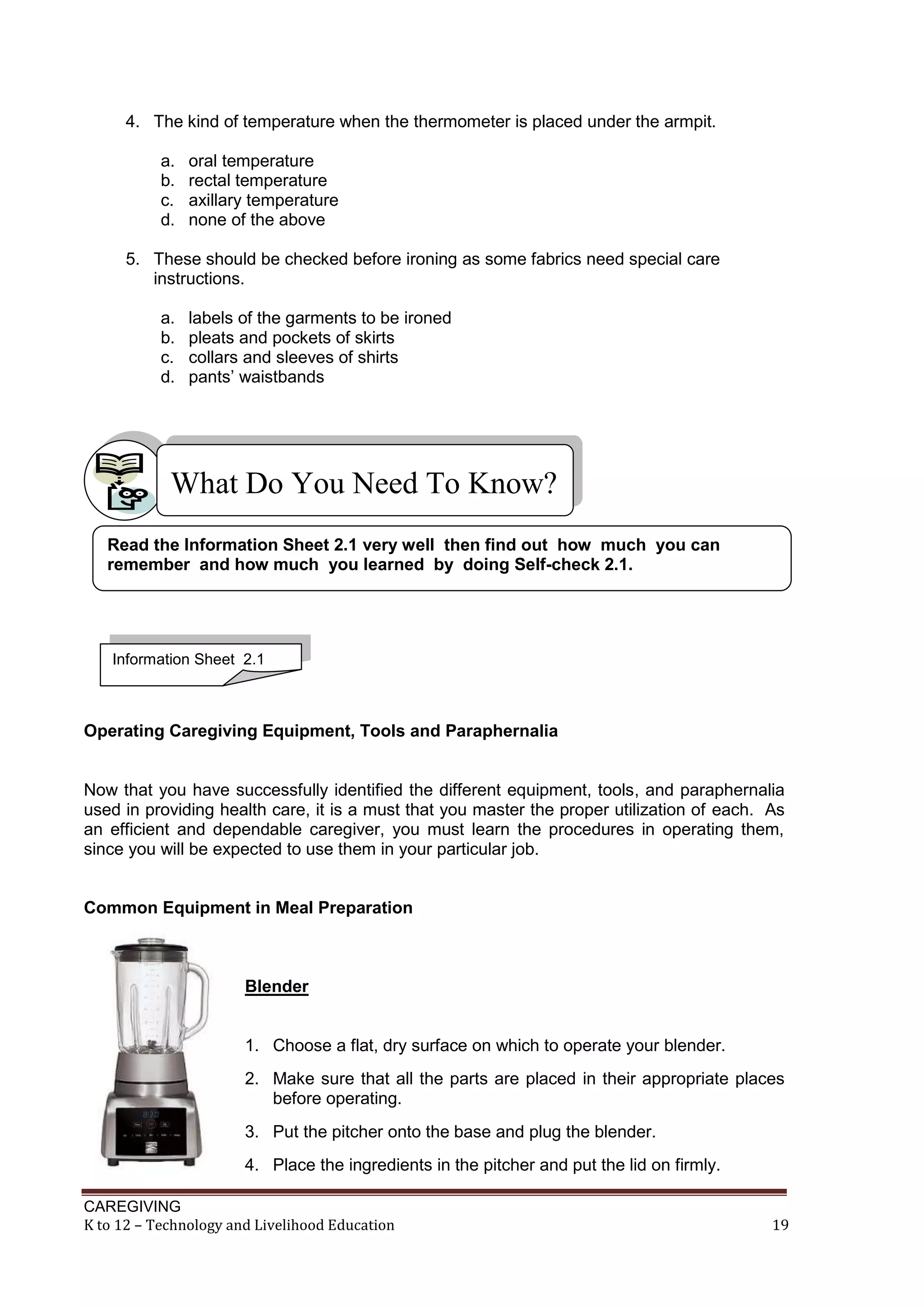 CARE GIVING Grade 8 Learning Module | PDF