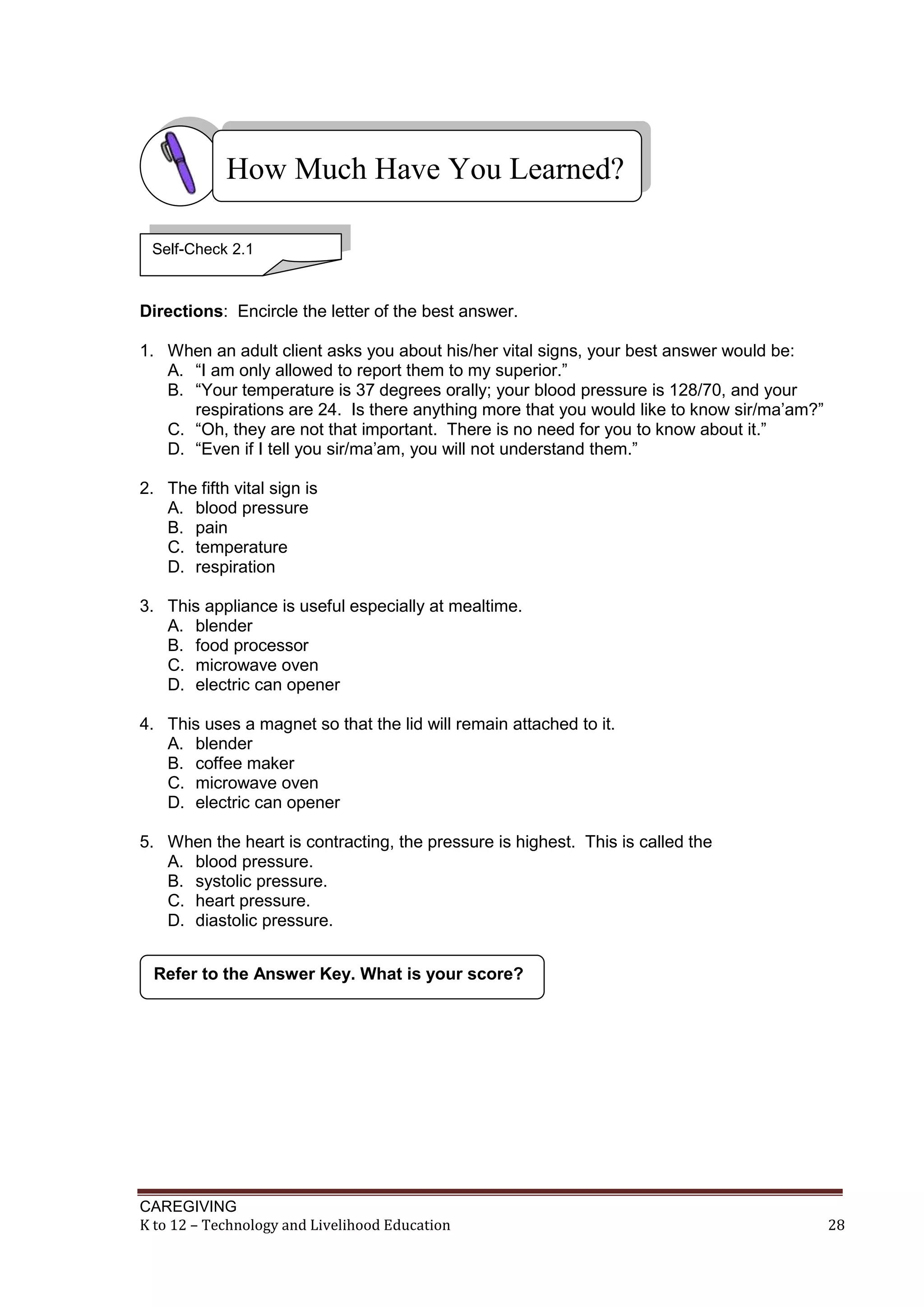 K to 12 caregiving learning modules | PDF
