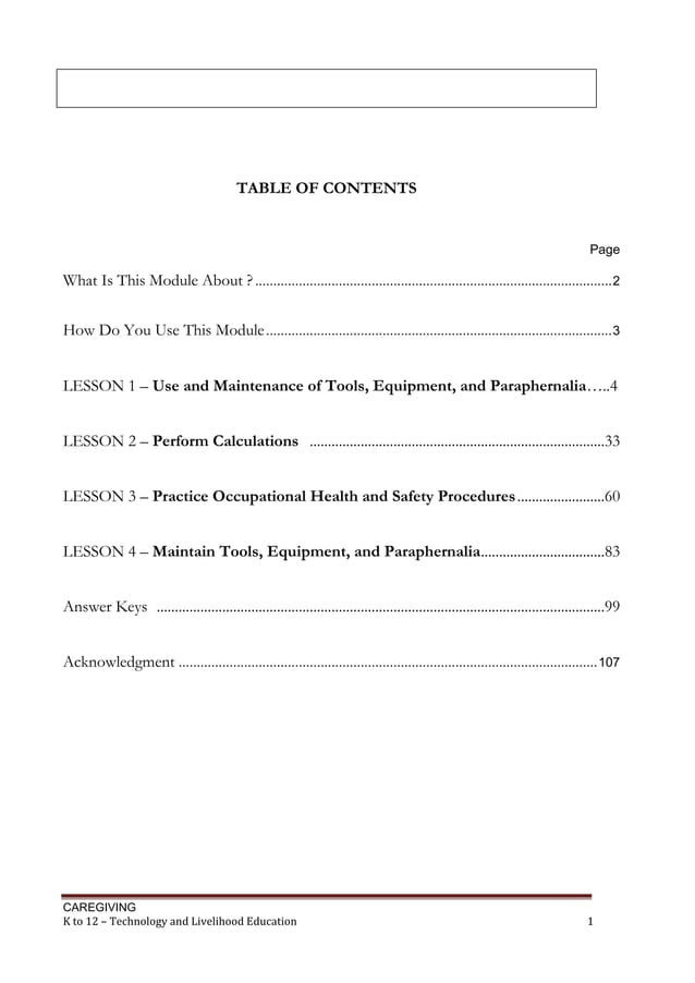 K to 12 caregiving learning modules | PDF