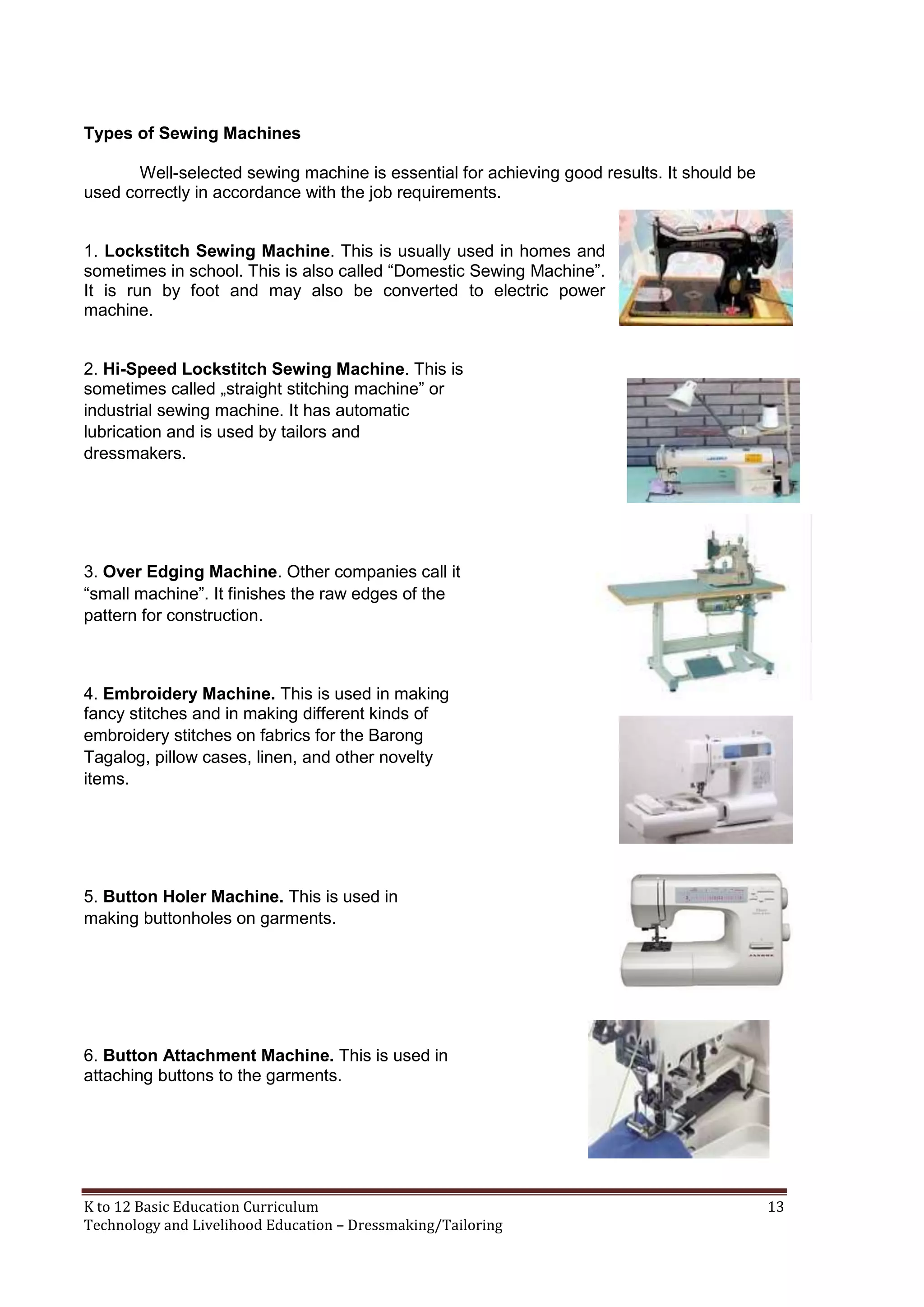 K to 12 dressmaking and tailoring learning modules | PDF