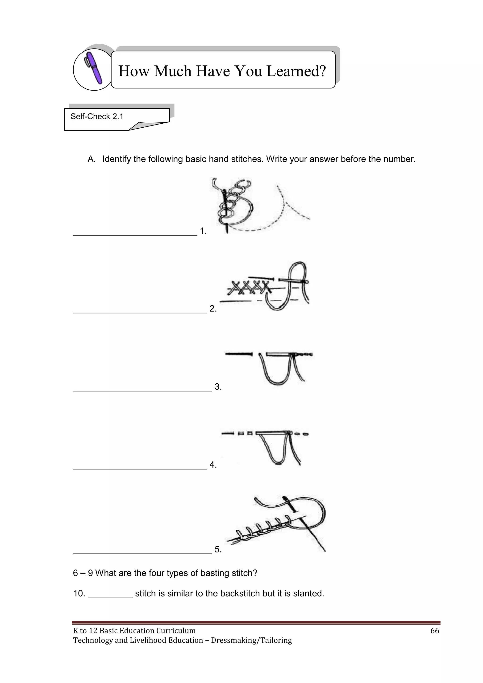 K to 12 dressmaking and tailoring learning modules | PDF