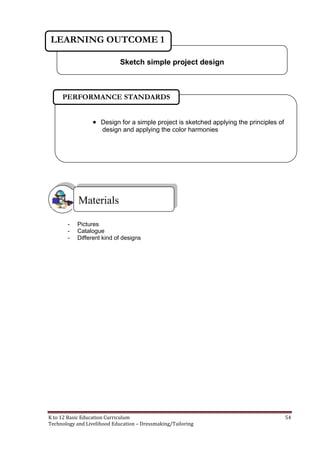 K to 12 dressmaking and tailoring learning modules | PDF