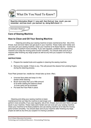 K to 12 dressmaking and tailoring learning modules | PDF