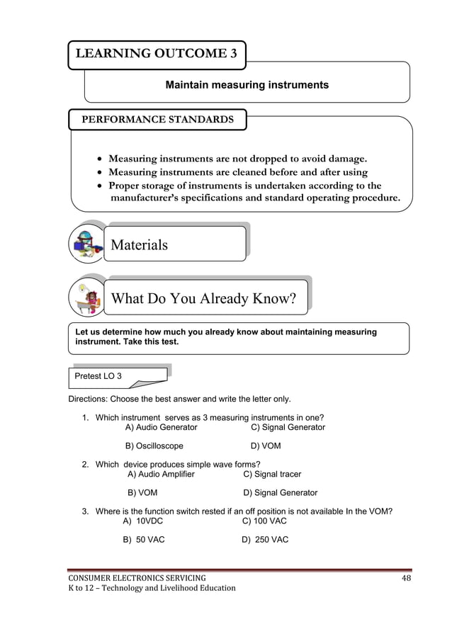 K to 12 electronics learning module | PDF