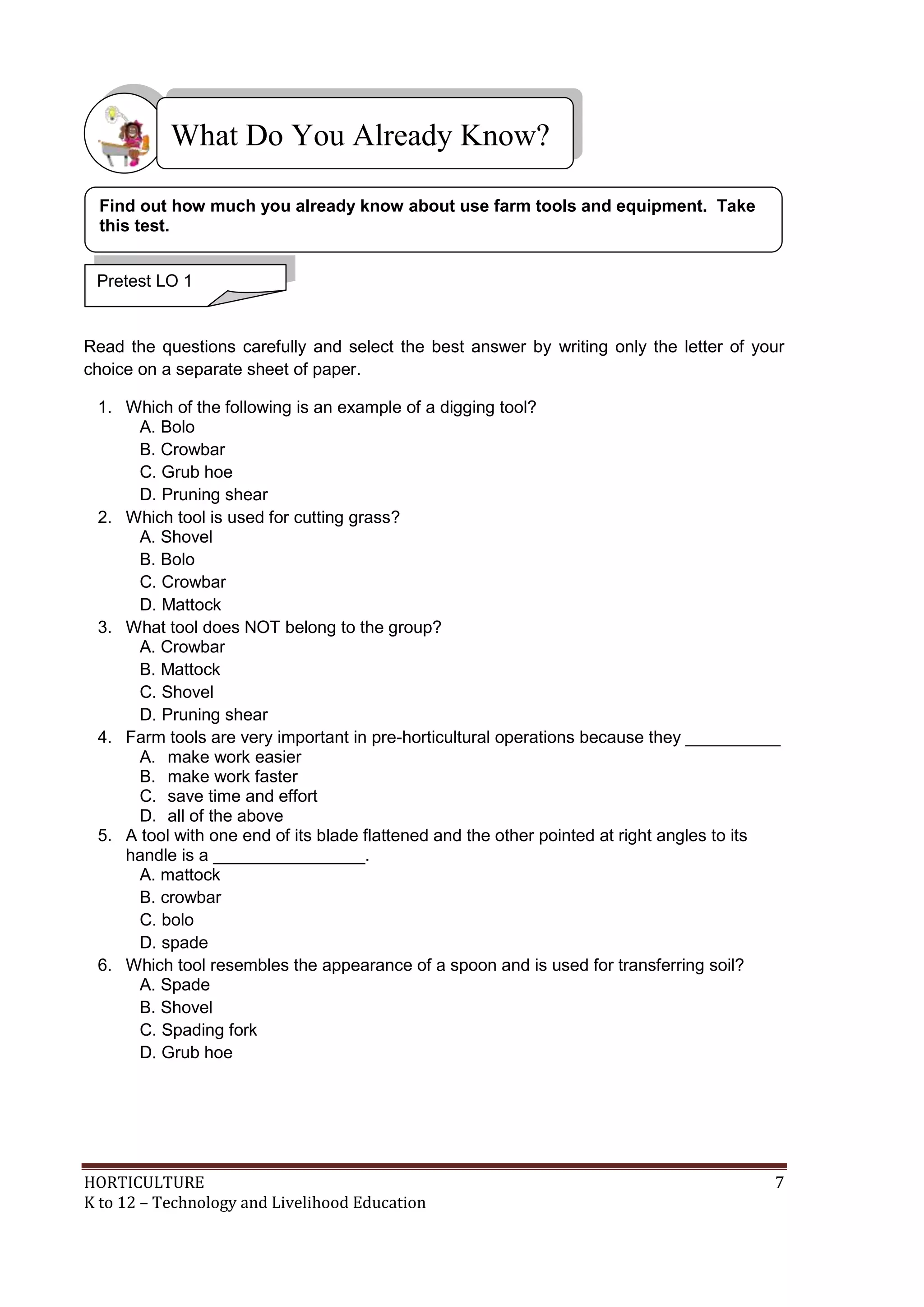 K to 12 horticulture learning module | PDF
