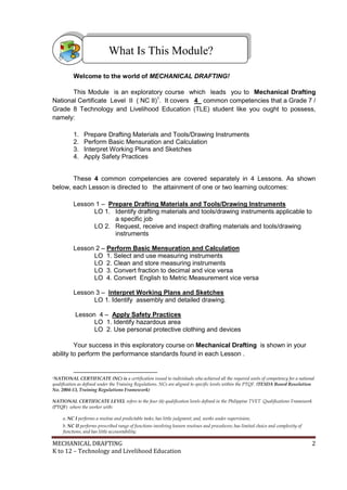 K to 12 mechanical drafting learning module | PDF