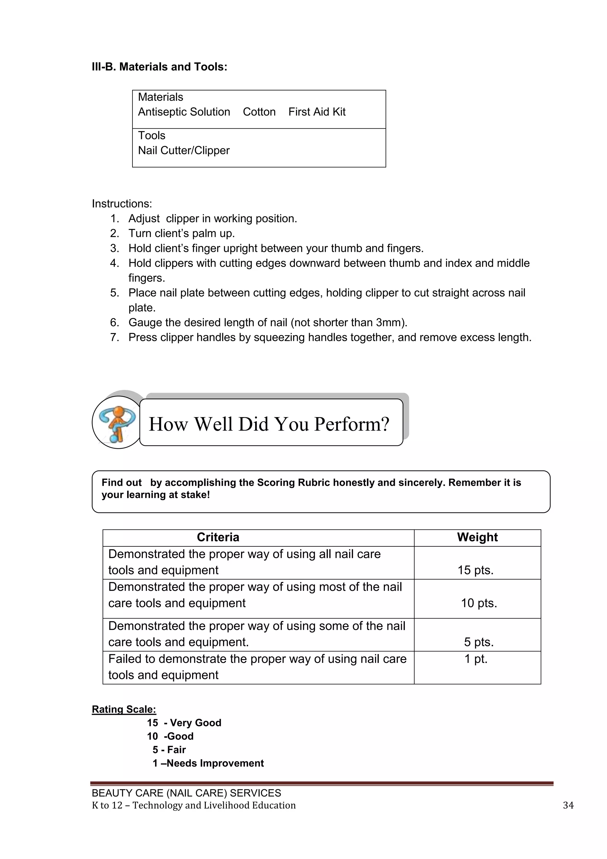 K to 12 nail care learning module | PDF
