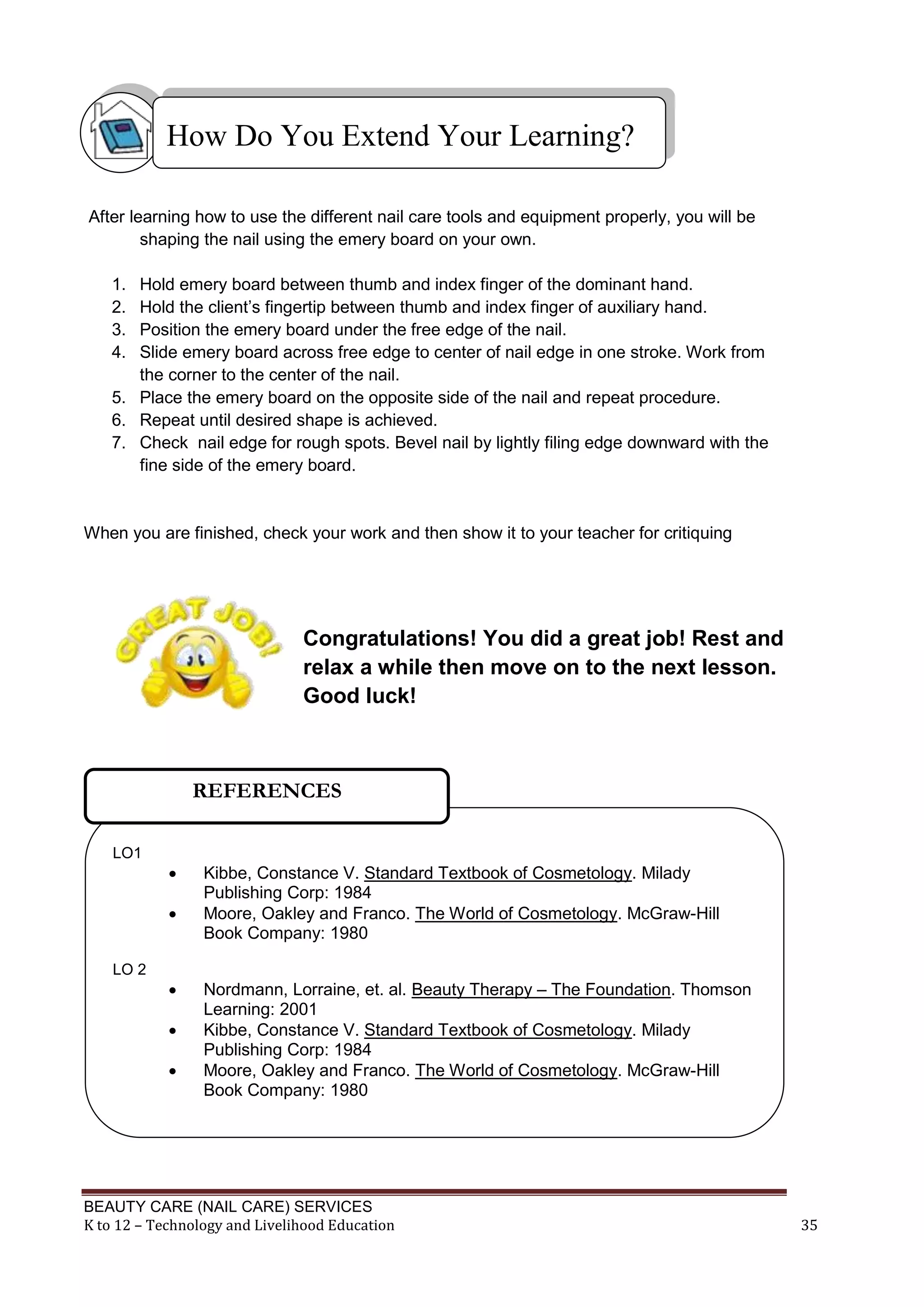 K to 12 nail care learning module | PDF