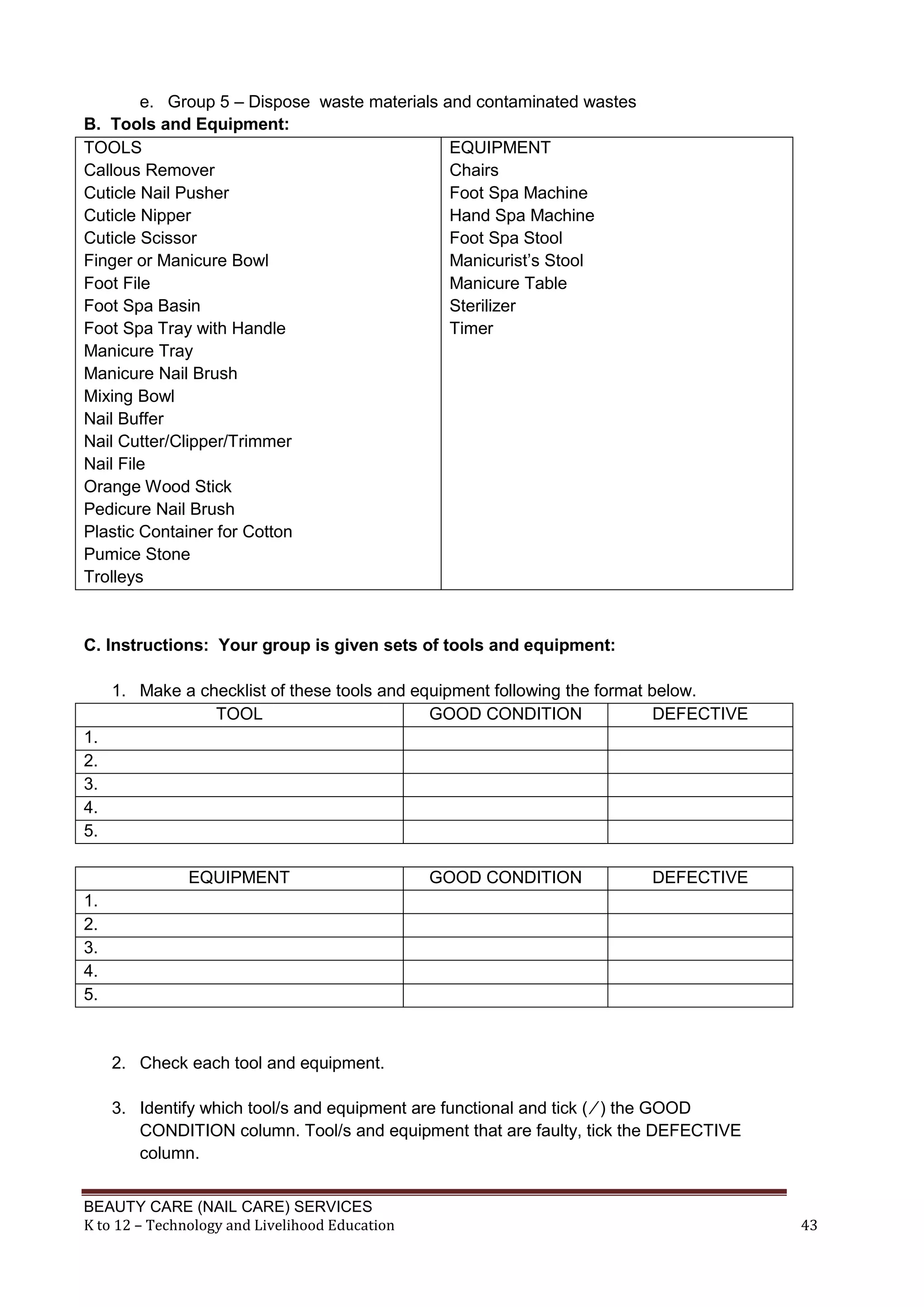 K to 12 nail care learning module | PDF