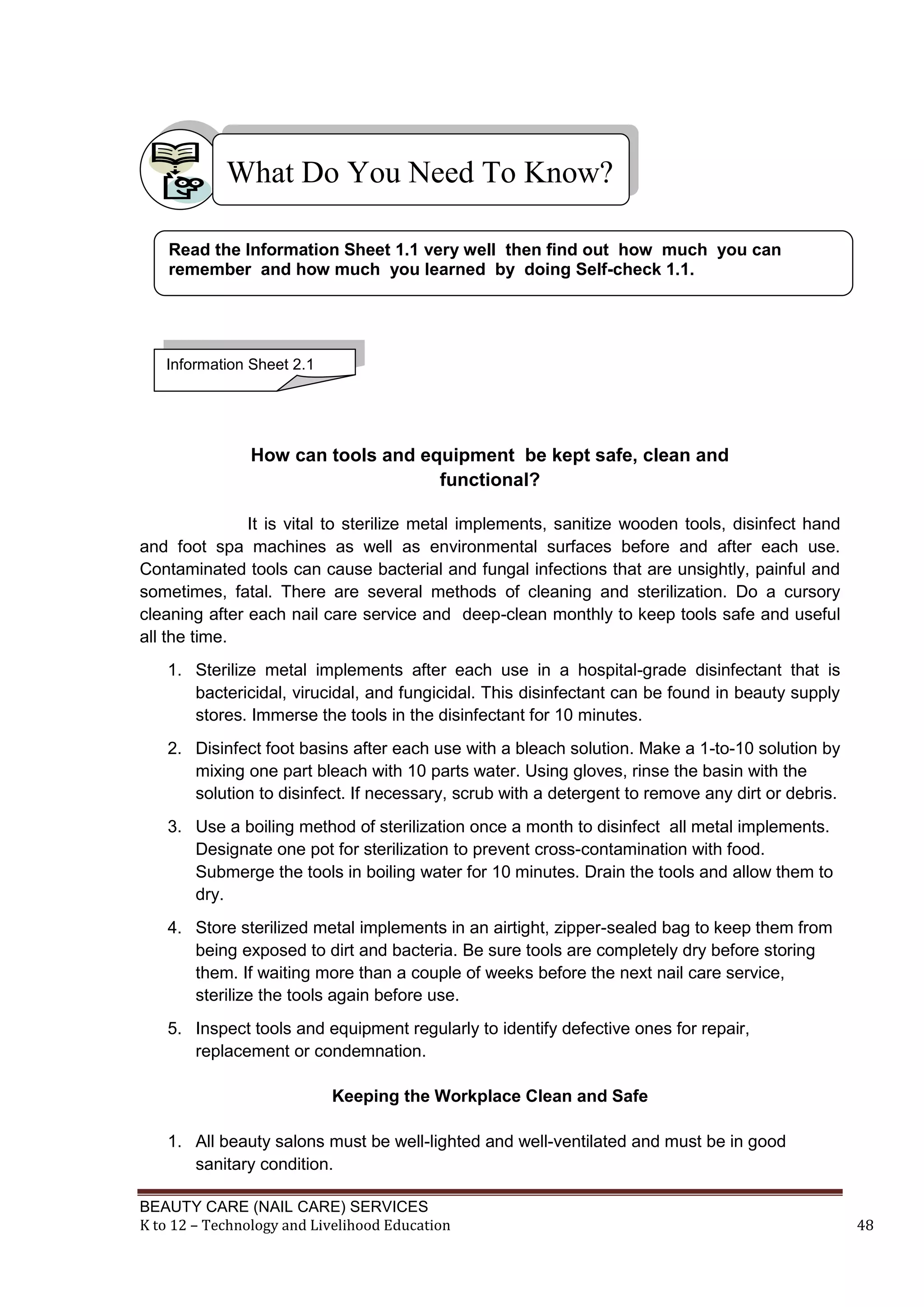 K to 12 nail care learning module | PDF