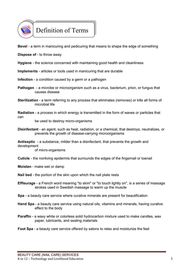 K to 12 nail care learning module | PDF | Nail Care | Beauty
