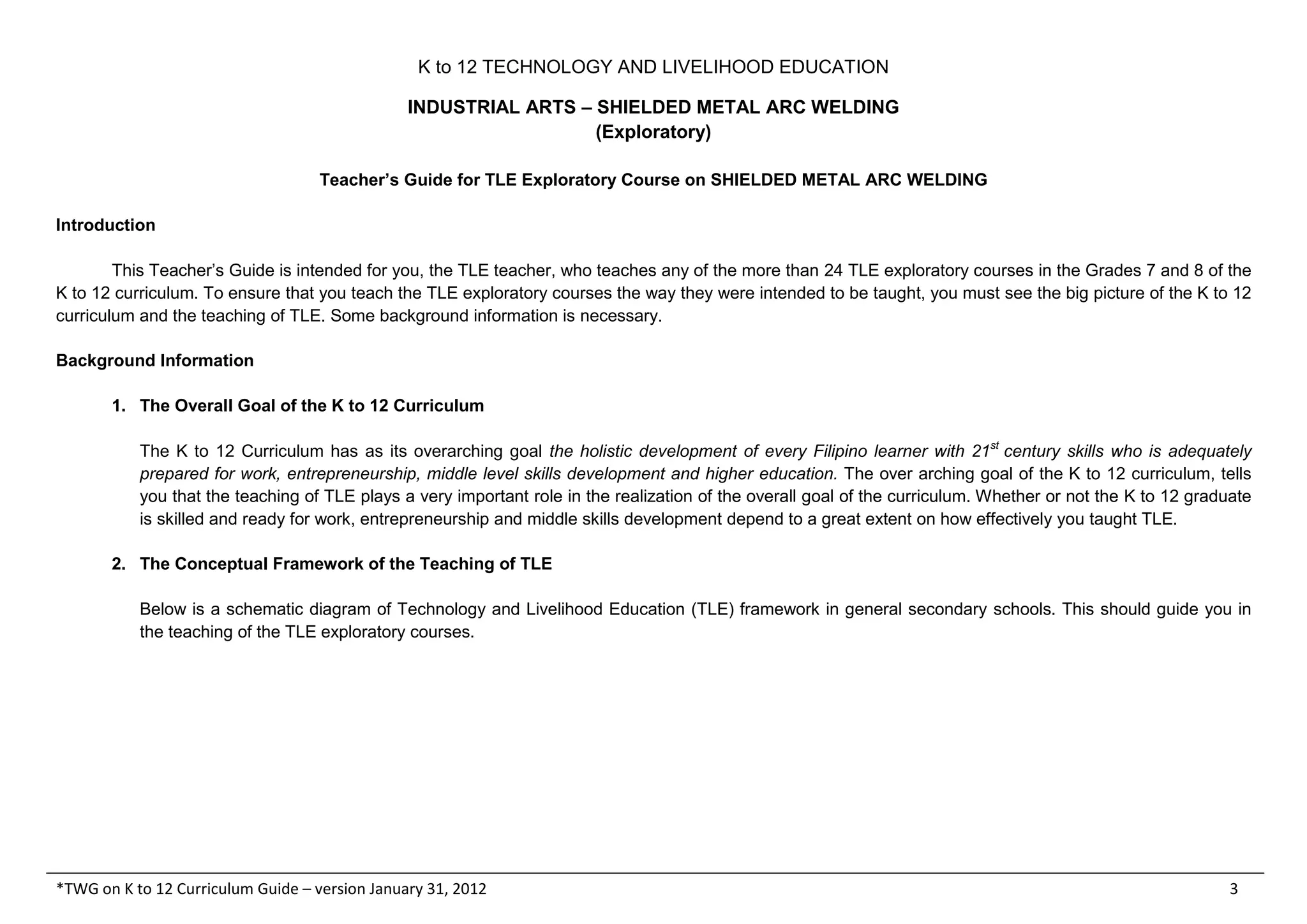 K to 12 smaw welding teacher's guide | PDF