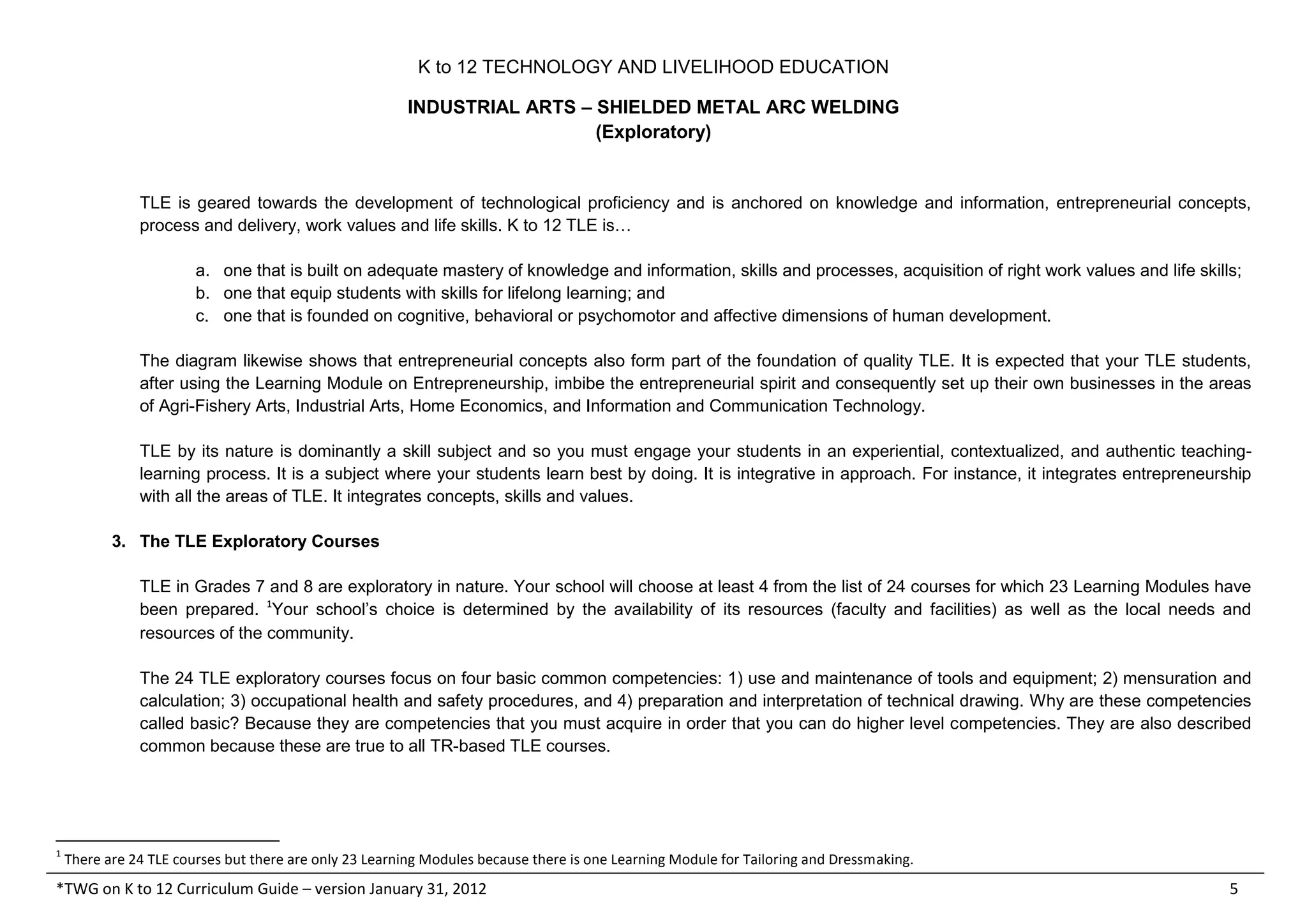 K to 12 smaw welding teacher's guide | PDF