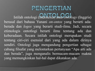 Ontologi Filsafat Ilmu | PPT