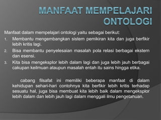 Ontologi Filsafat Ilmu | PPTX