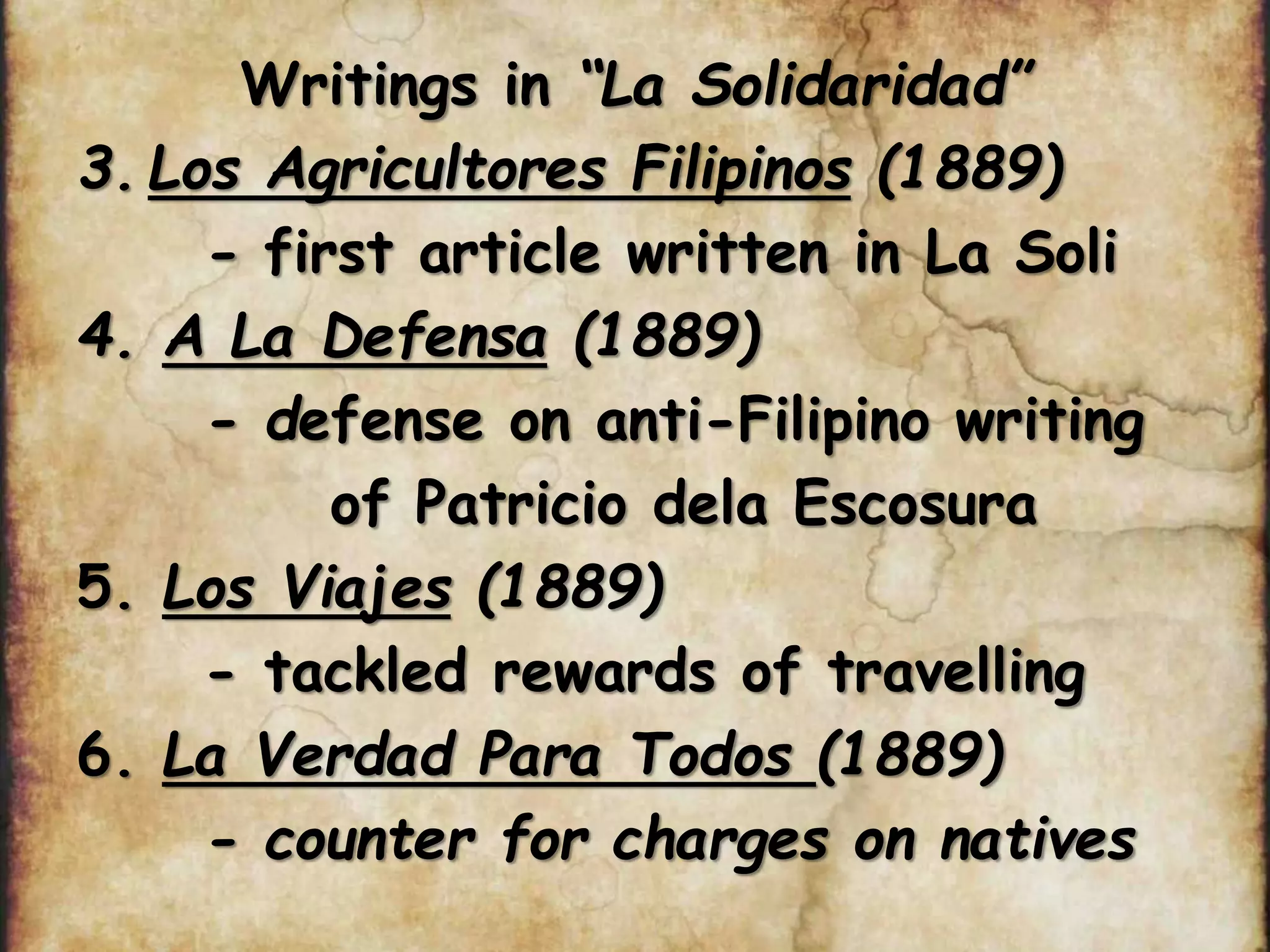 Rizal’s Writings | PPTX