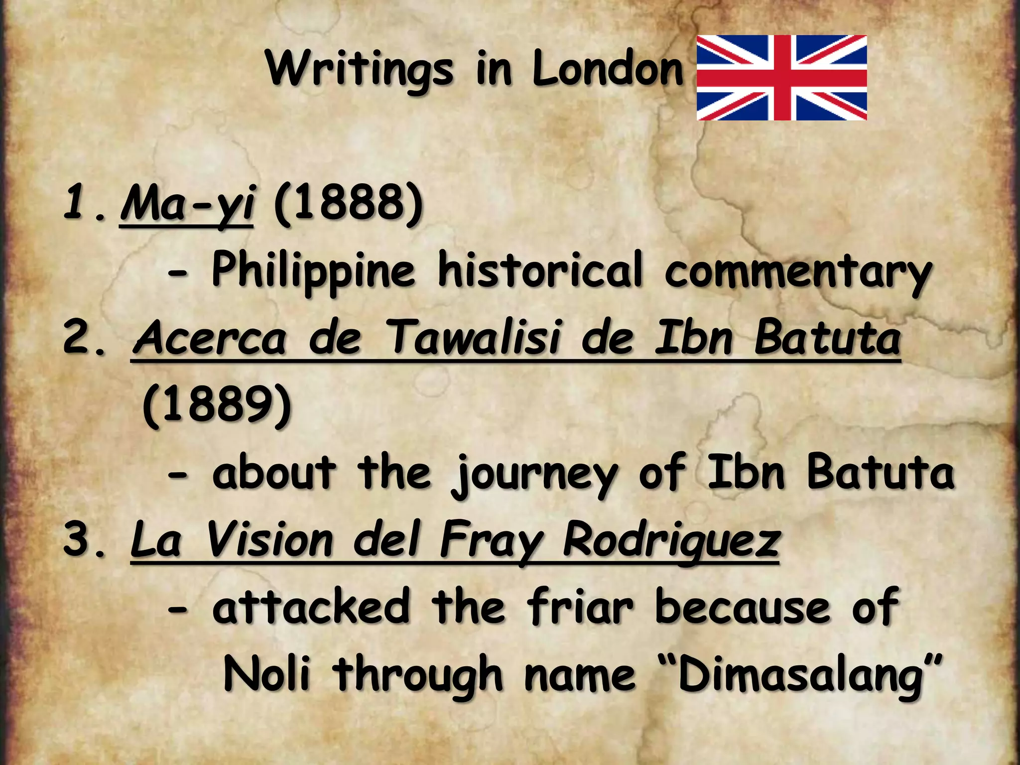 Rizal’s Writings | PPTX