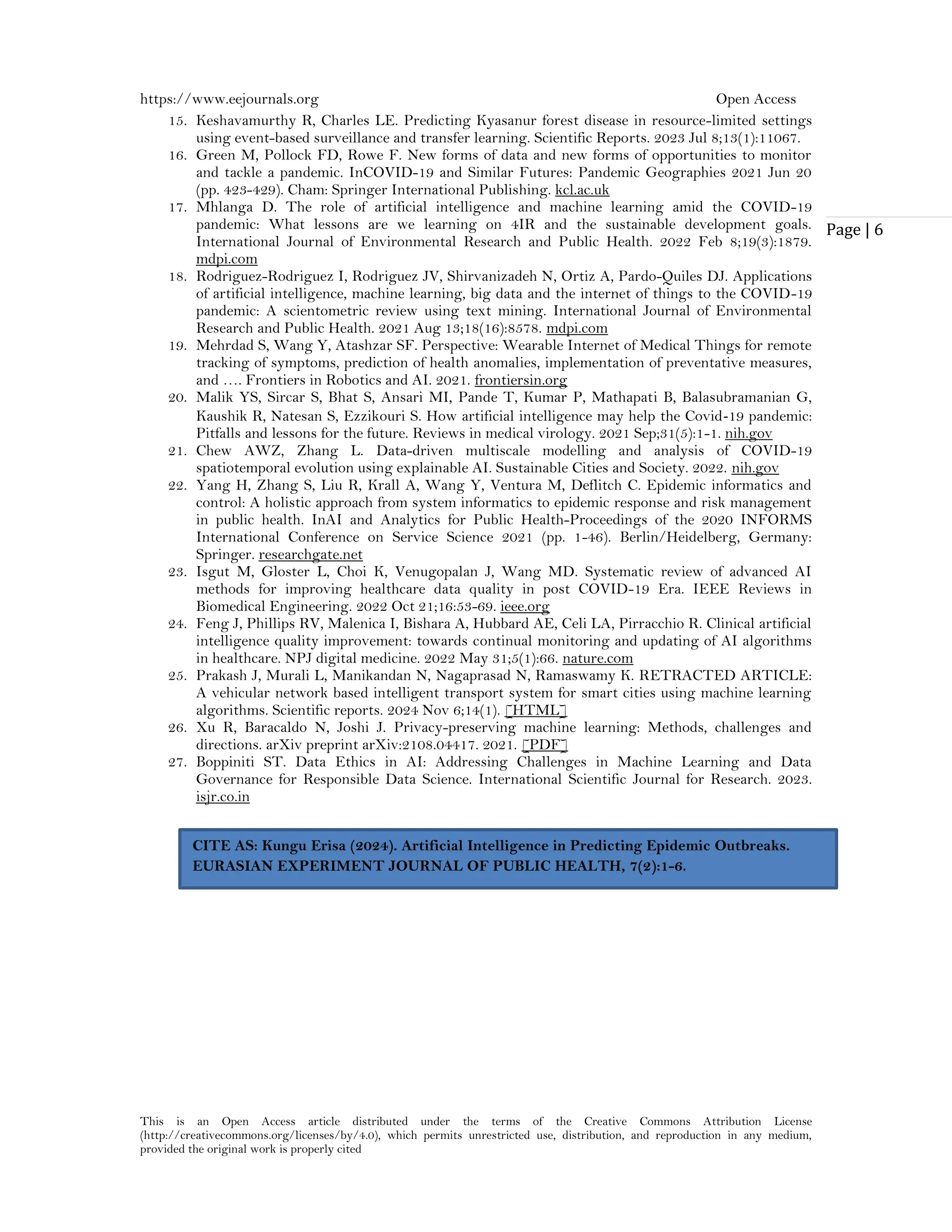 Artificial Intelligence in Predicting Epudemic Outbreaks (www.kiu.ac.ug) | PDF